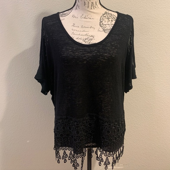 miami | Tops | Miami Black Sheer Lace Blouse | Poshmark